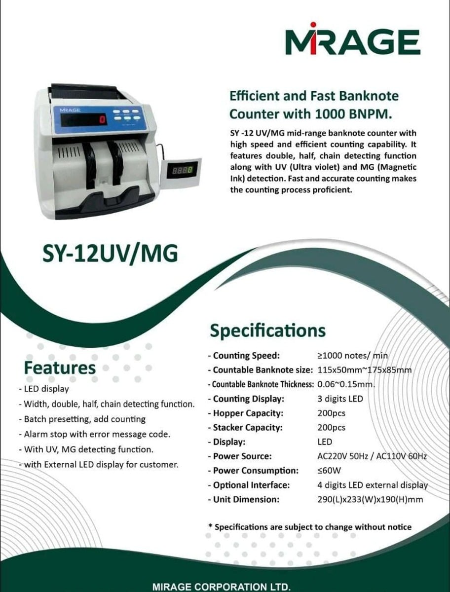 Buy Mirage Automatic Currency Counting and Detecting Machine | ToysUAE